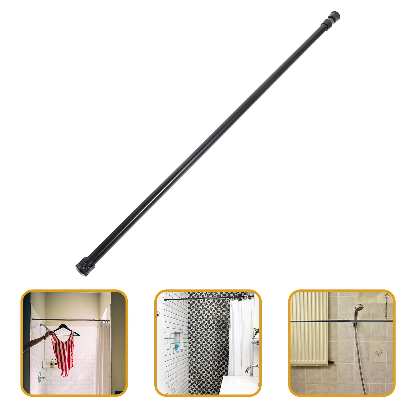 COMPUKAS Window Tension Rod Adjustable Metal Black 1Set - Walmart.com