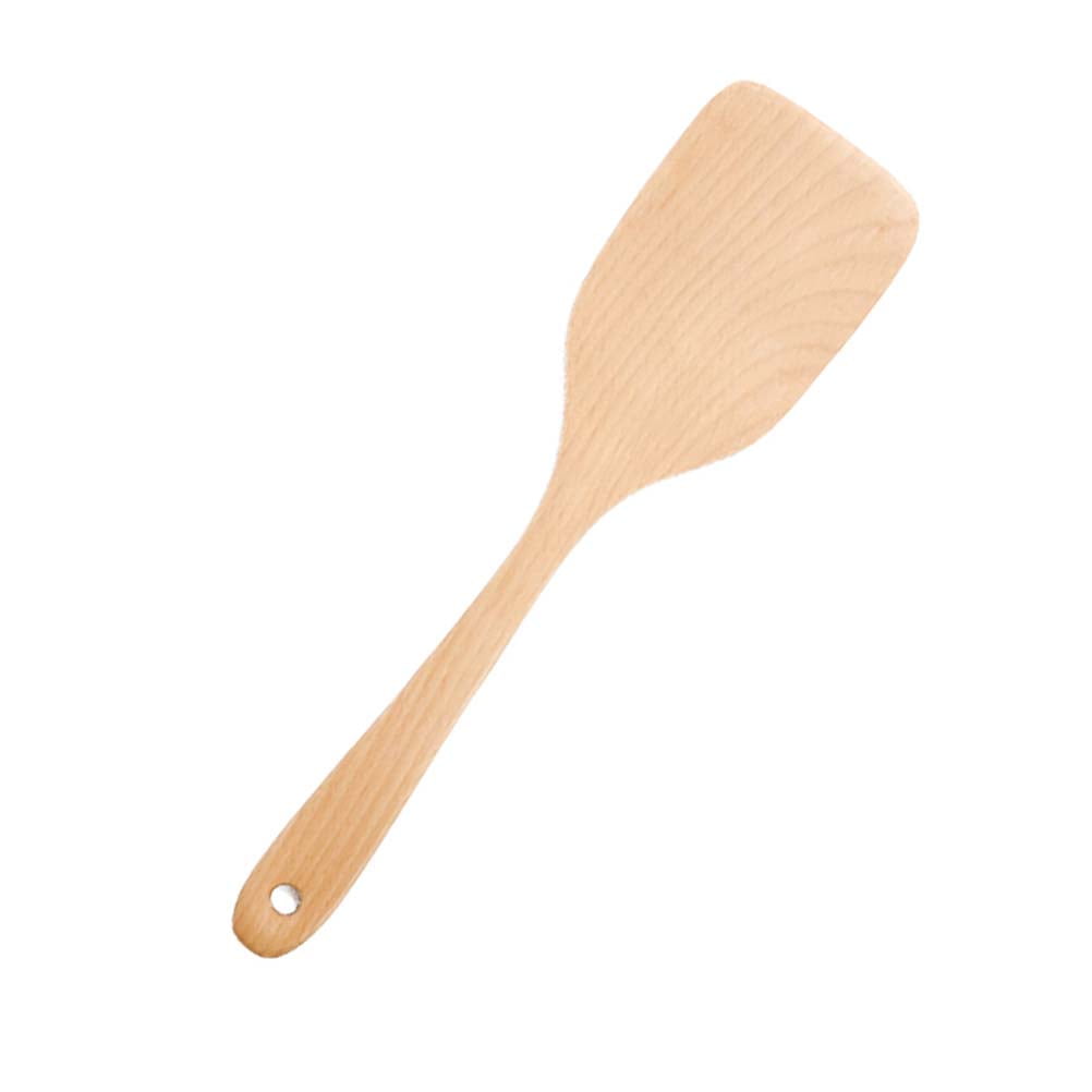 COMPUKAS Wood Birch Spatula Tools Cooking Flat Spatula Light Brown 1Pcs ...
