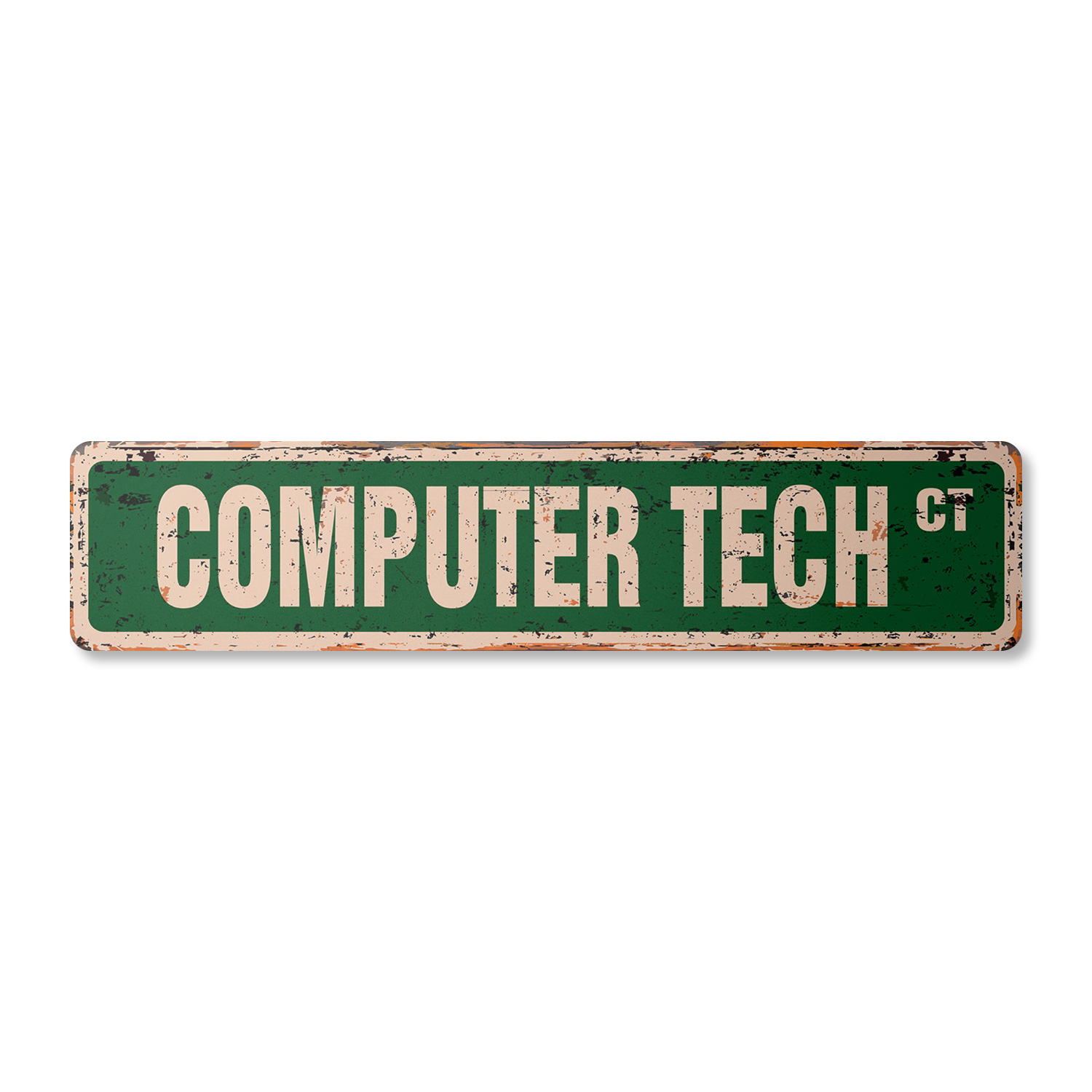 COMPUTER TECH Vintage Aluminum Street Sign geek repair fix apple pc rustic metal tin | Indoor ...