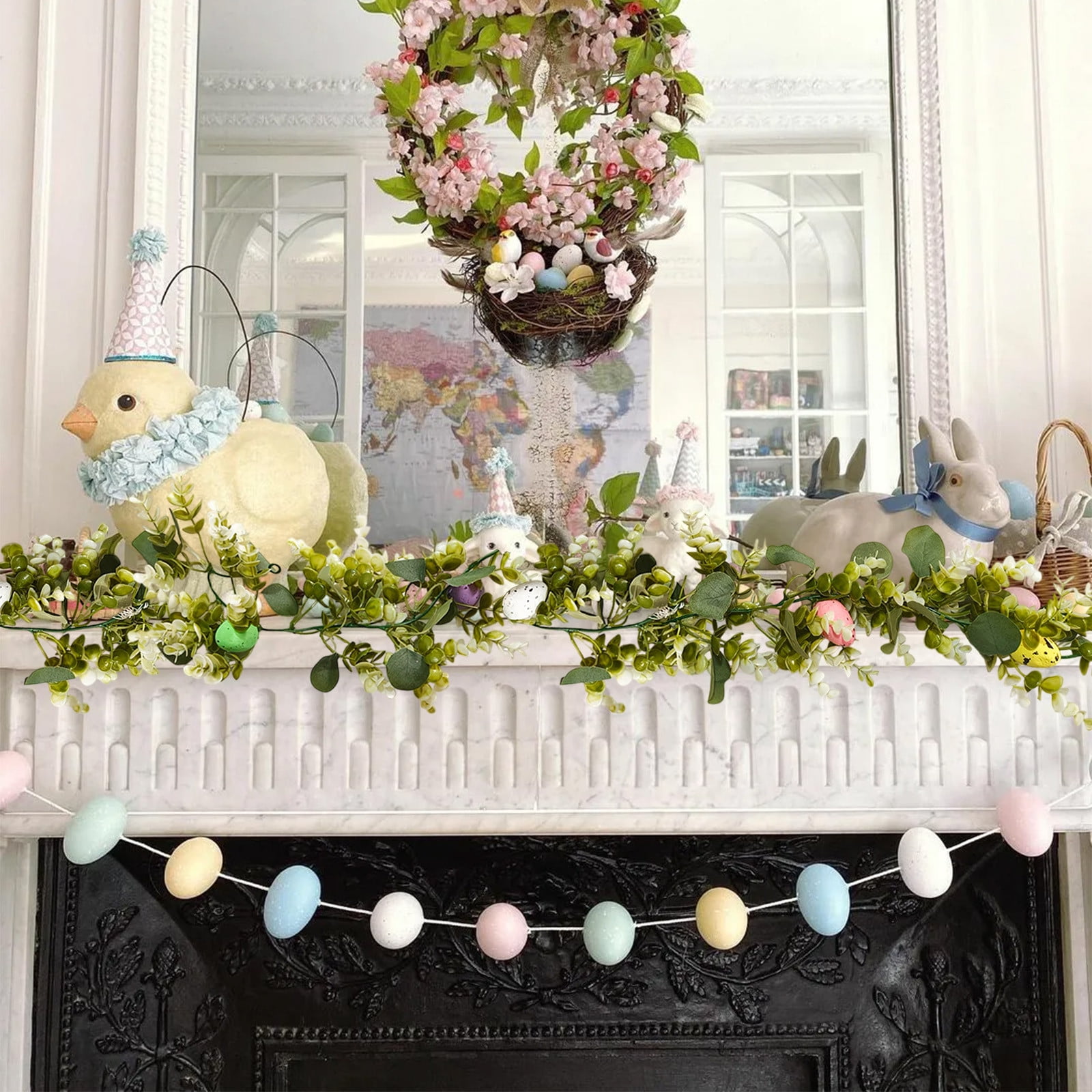 COMTOA Clearance Artificial Easter Egg Garland Berry Garland Hanging ...