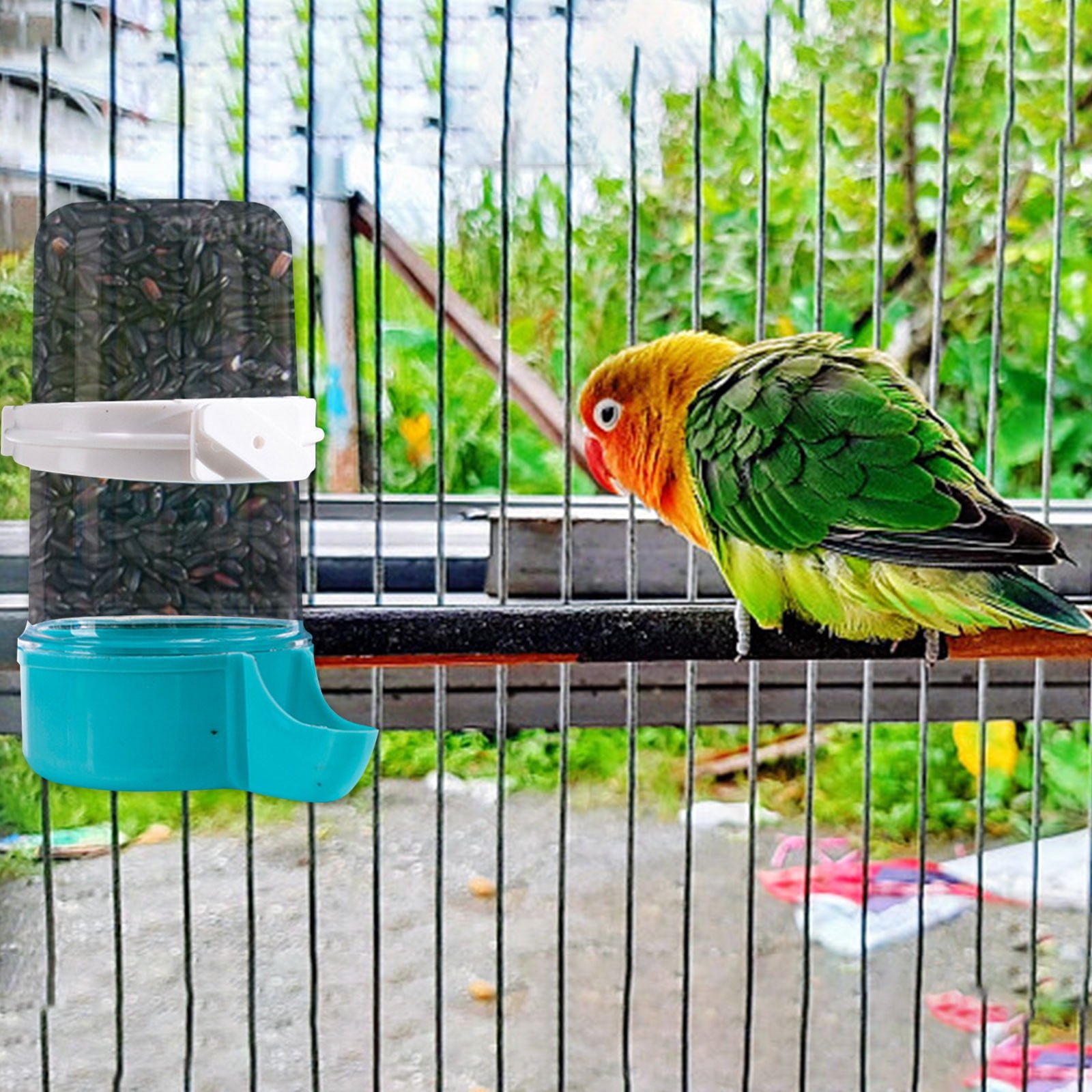 Bird Water Dispenser for Cage, Bird Water Bowl Automatic No Mess ...