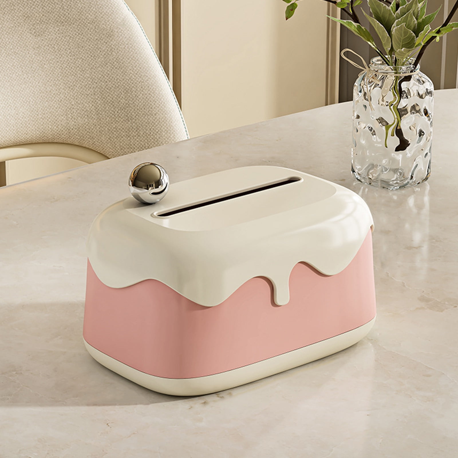 Cake-Shaped Plastic Tissue Box Holder, Decorative Tissue Dispenser for ...