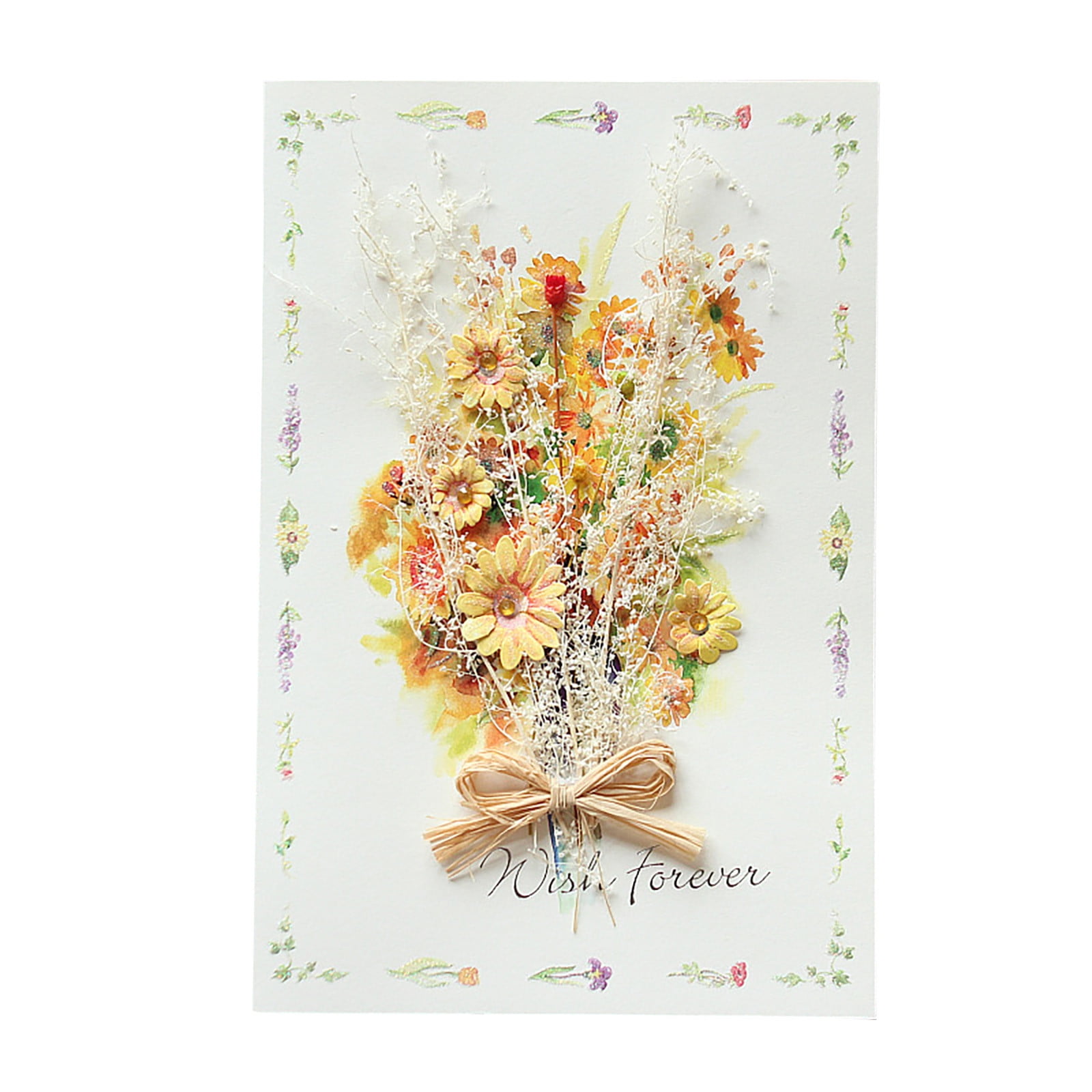 Dried Flowers Greeting Cards with DIY Blank Handmade Gift Cards,Paper ...