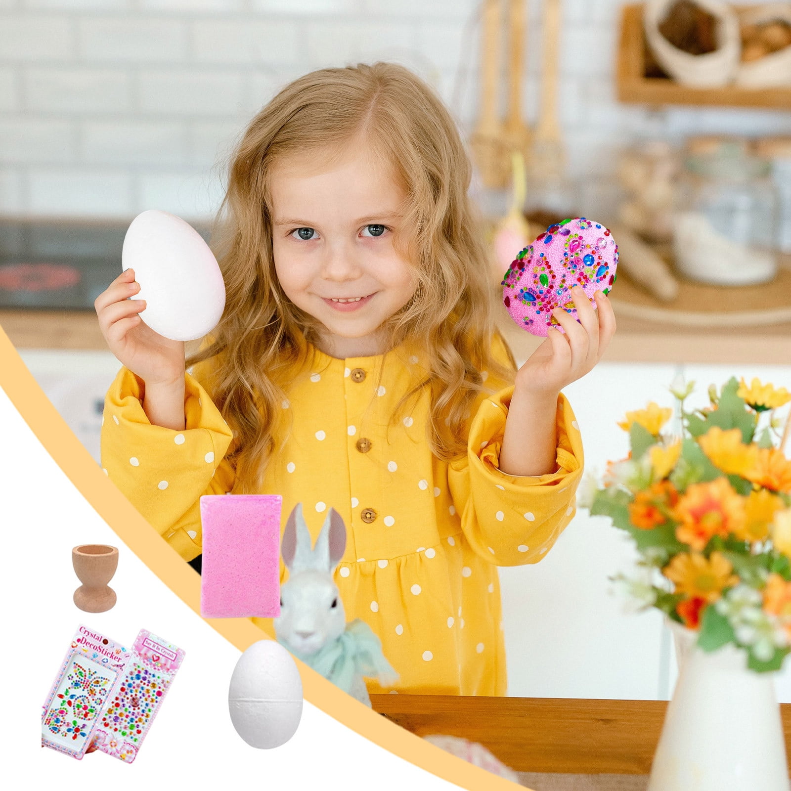 COMTOA Clearance Easter Egg Painting Kit-Paintable Easter Eggs for DIY ...