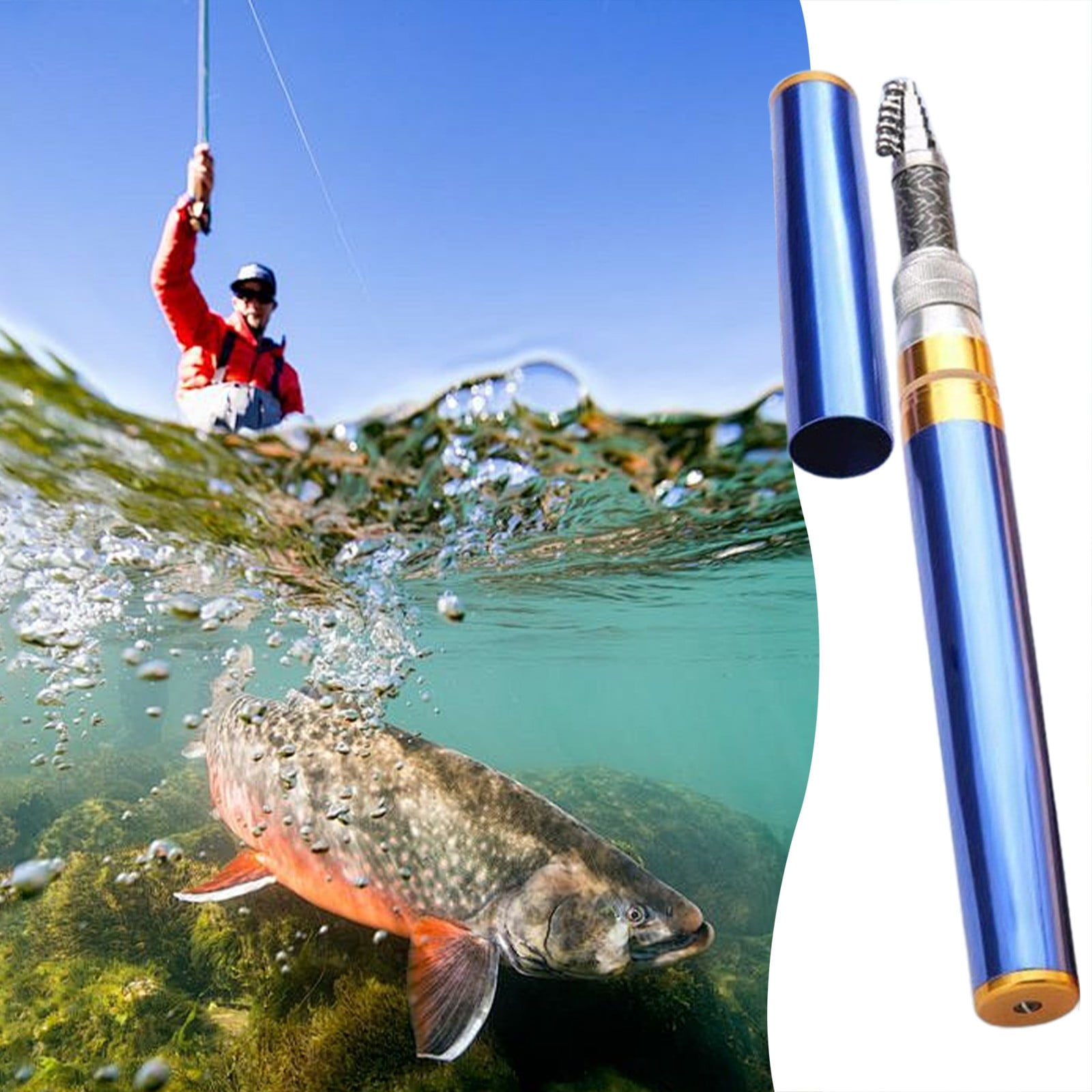 New 2025 Pocket Size Fishing Rod, Aluminum Alloy Mini Collapsible Pole ...