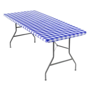 Gowinex 6ft Red Vinyl Fitted Tablecloth, 30x72 inches, Waterproof ...