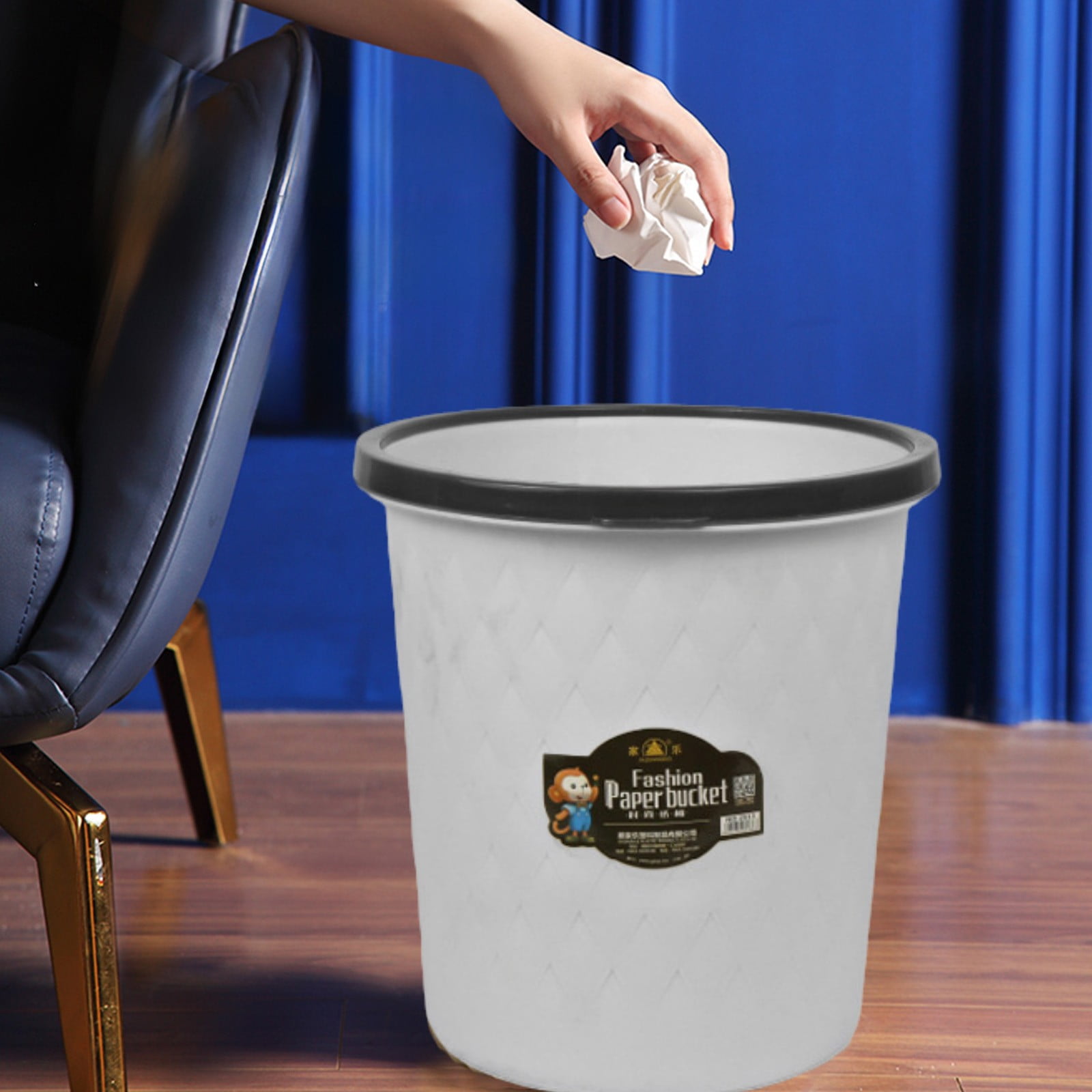 Aooww Small Trash Can Wastebasket, Plastic Garbage Container for ...