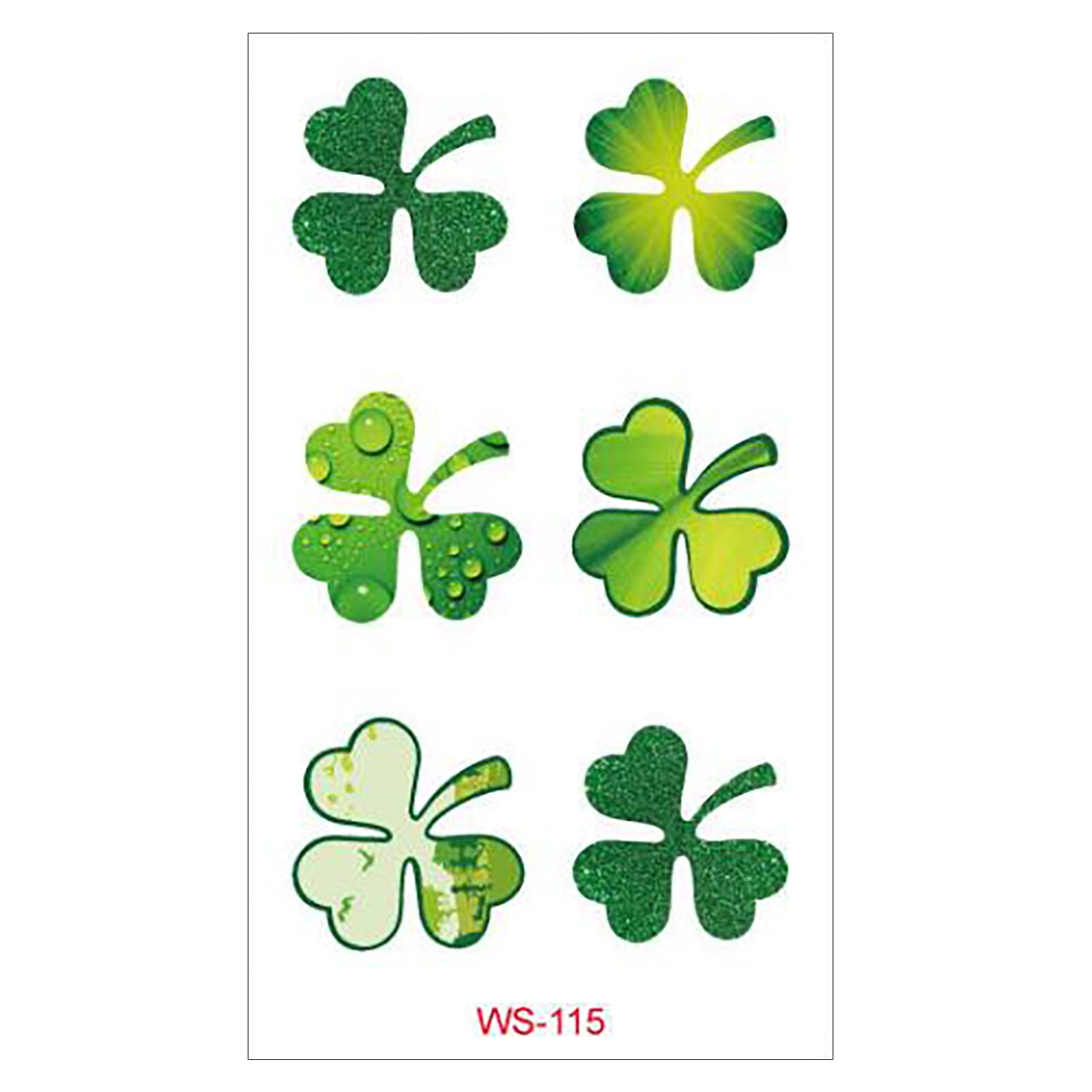 COMTOA Clearance St. Patrick's Day Temporary Tattoos,Glitter Shamrock ...