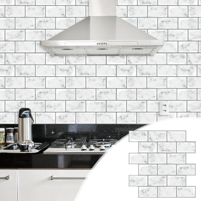 COMTOA Clearance Tile Peel and Stick Backsplash for Kitchen,12"x12 ...