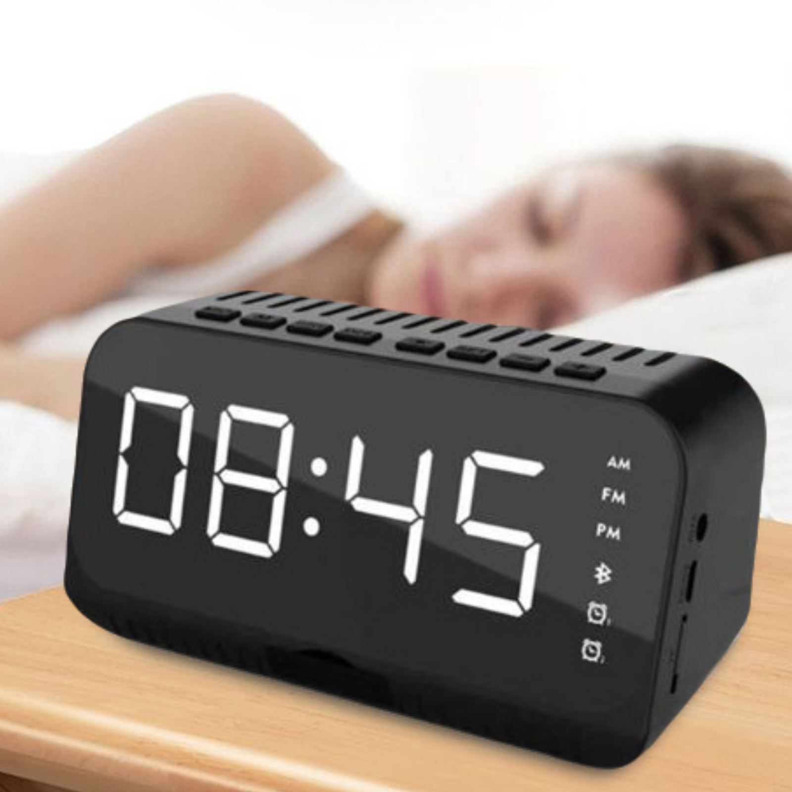 COMTOA Digital Wall Clock with Adjustable Brightness, Calendar, Day and ...