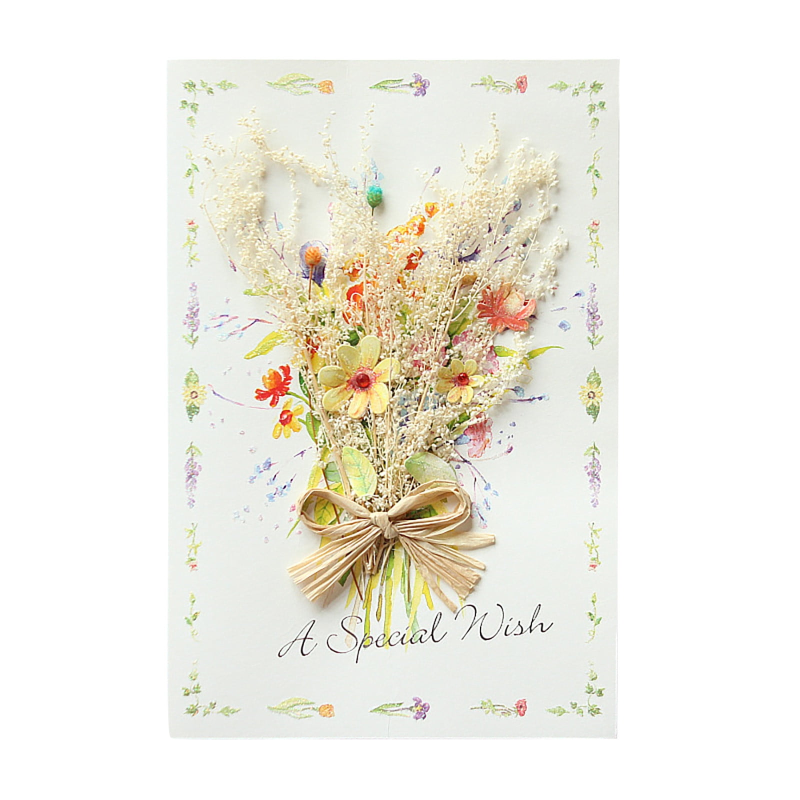 Dried Flower Greeting Cards 2Pcs Greeting Card Greeting Card Thank You ...
