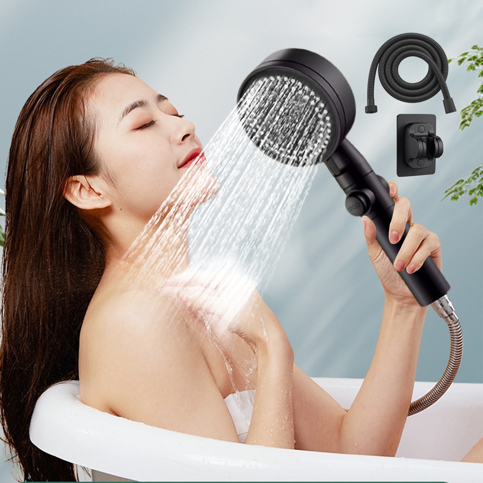 High Pressure 8-Mode Shower Head with Handheld - Huge Rainfall Handheld ...