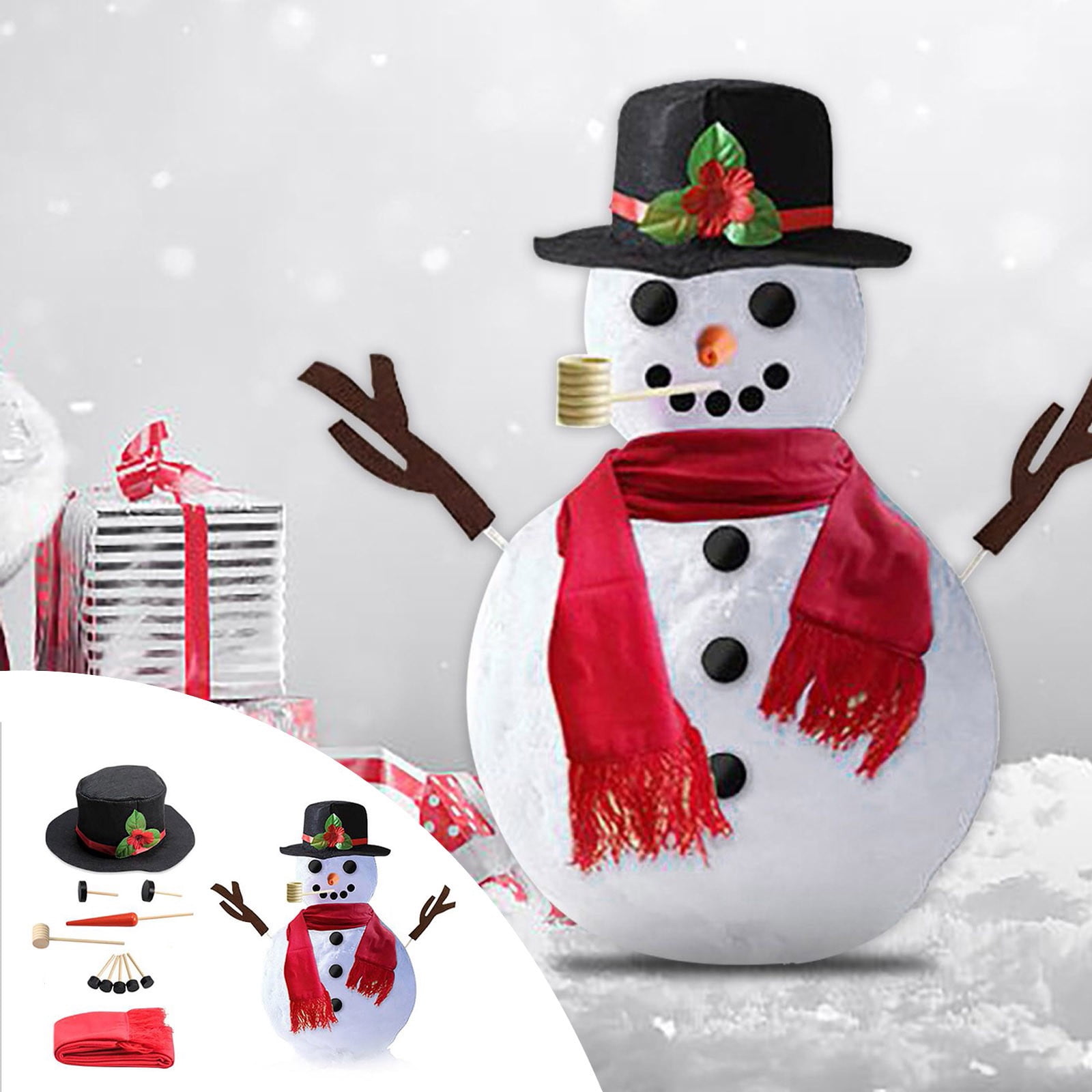 COMTOA Snowman Decorating Kit,14Pcs Christmas Snowman Decorating Making ...