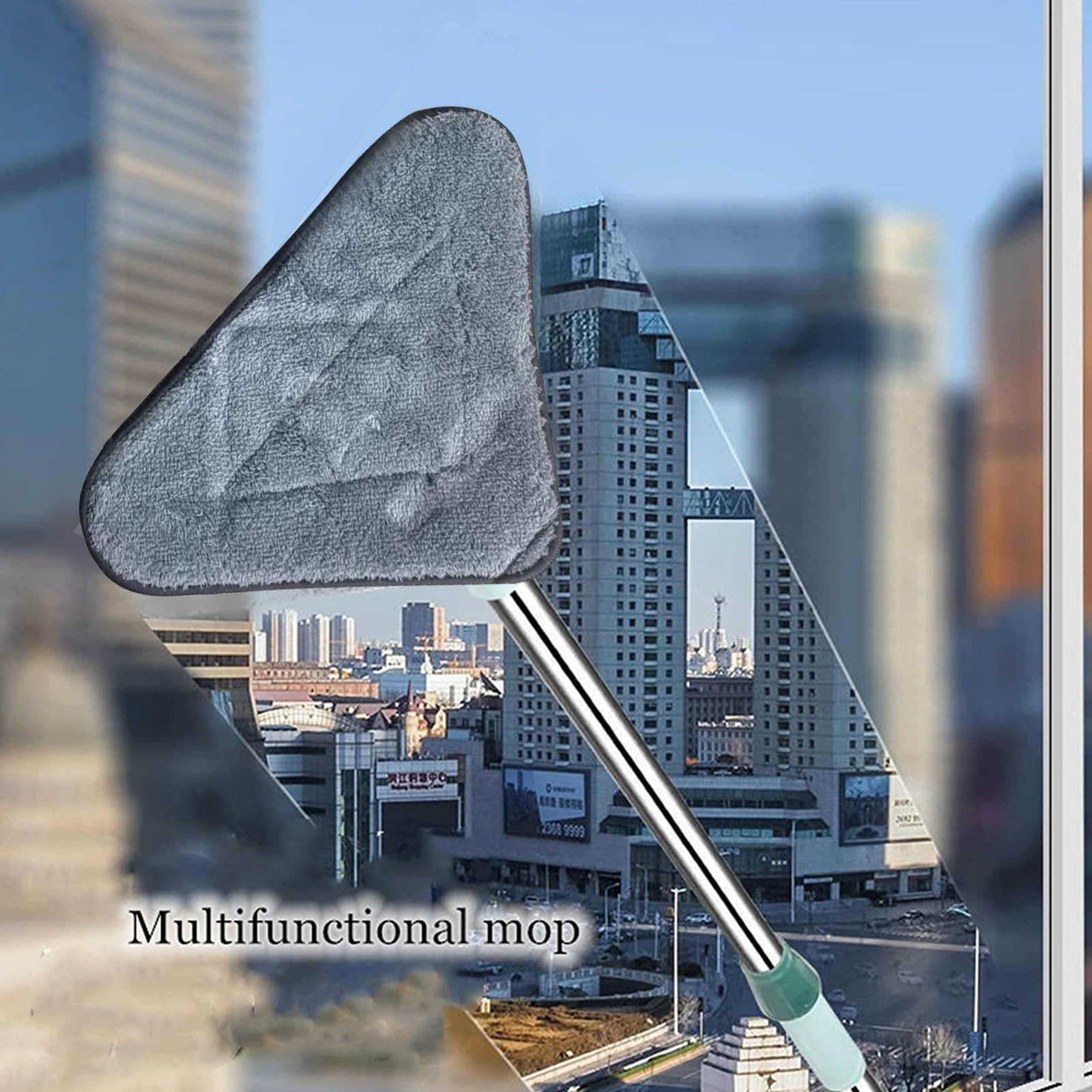 COMTOA Triangle Wall Mop with Long Handle, Dust Mop for Wall Cleaner ...