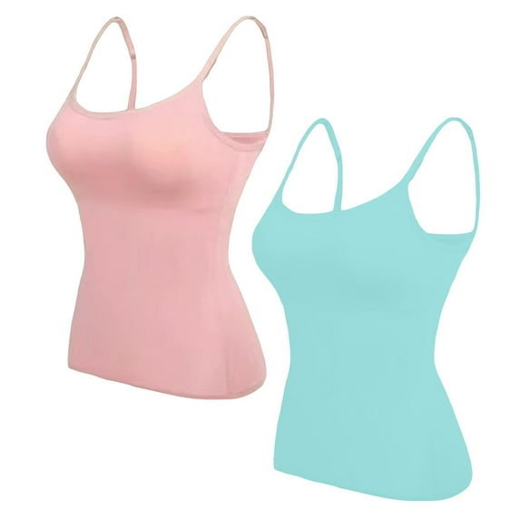 COMVALUE 2 PC Women's Casual Solid Color Basic Tanks With Women's Chest ...