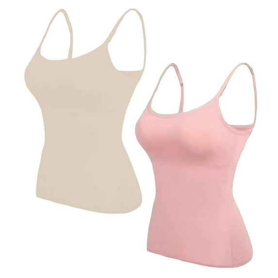 COMVALUE 2 PC Women's Casual Solid Color Basic Tanks With Women's Chest ...