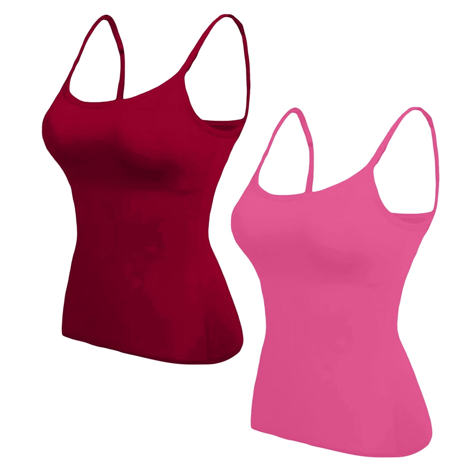 COMVALUE 2 PC Women's Casual Solid Color Basic Tanks With Women's Chest ...
