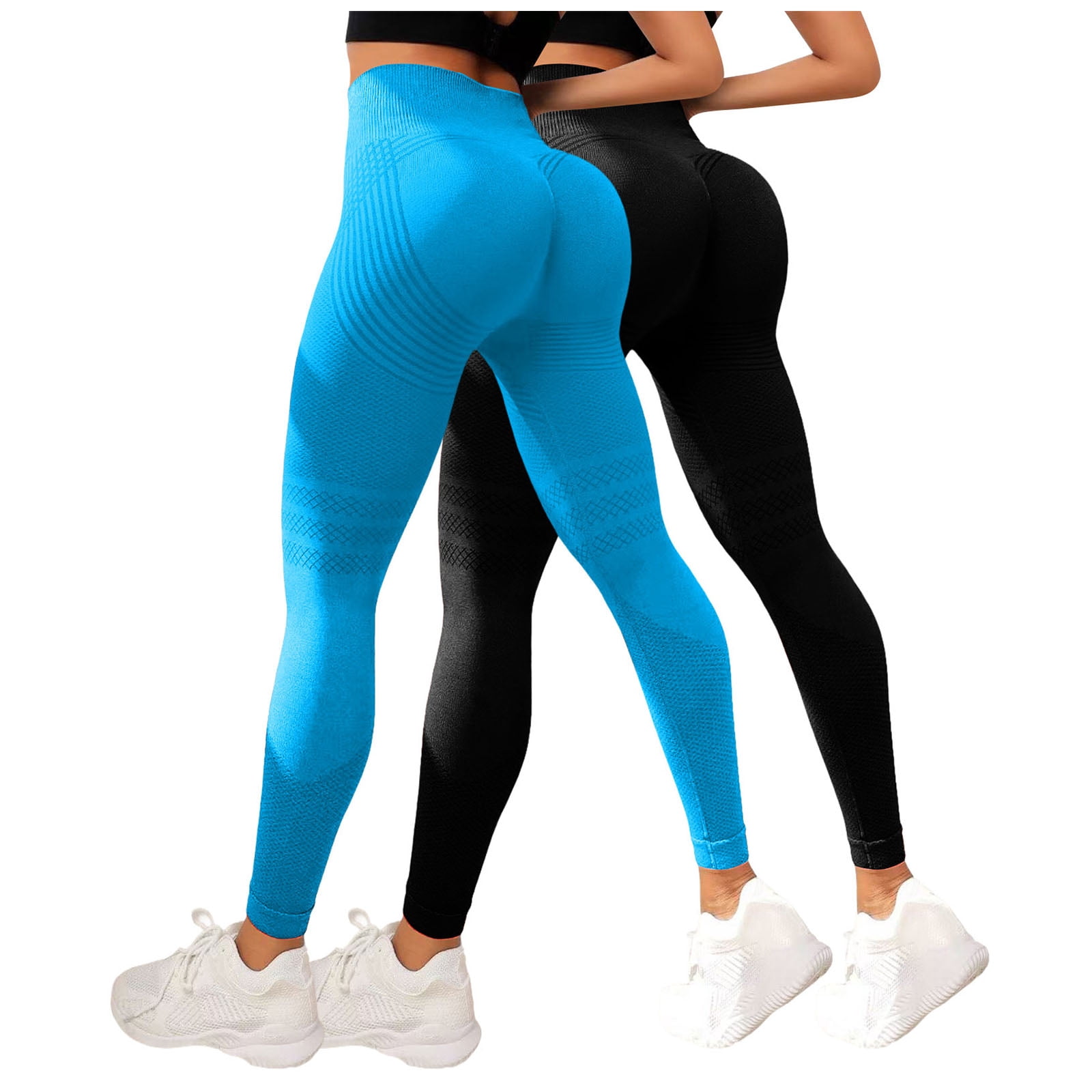 COMVALUE 2 Pack Butt Lifting Yoga Leggings for Women Tummy Control ...