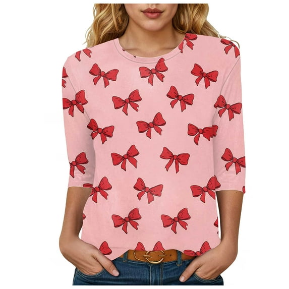 COMVALUE 3/4 Sleeve Valentine's Shirts for Women Love Heart Cute ...