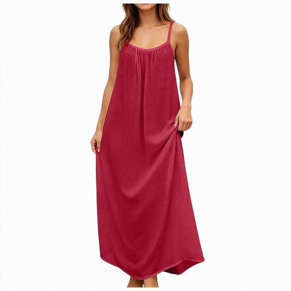 COMVALUE Backless Cami Dresses for Women 2026 Summer Sleevelesss Long ...