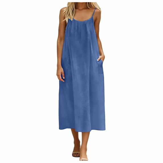 COMVALUE Backless Cami Dresses for Women Lounge Dress Sleeveless ...