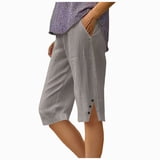 COMVALUE Bermuda Shorts Women Knee Length Summer Casual Elastic Waisted ...