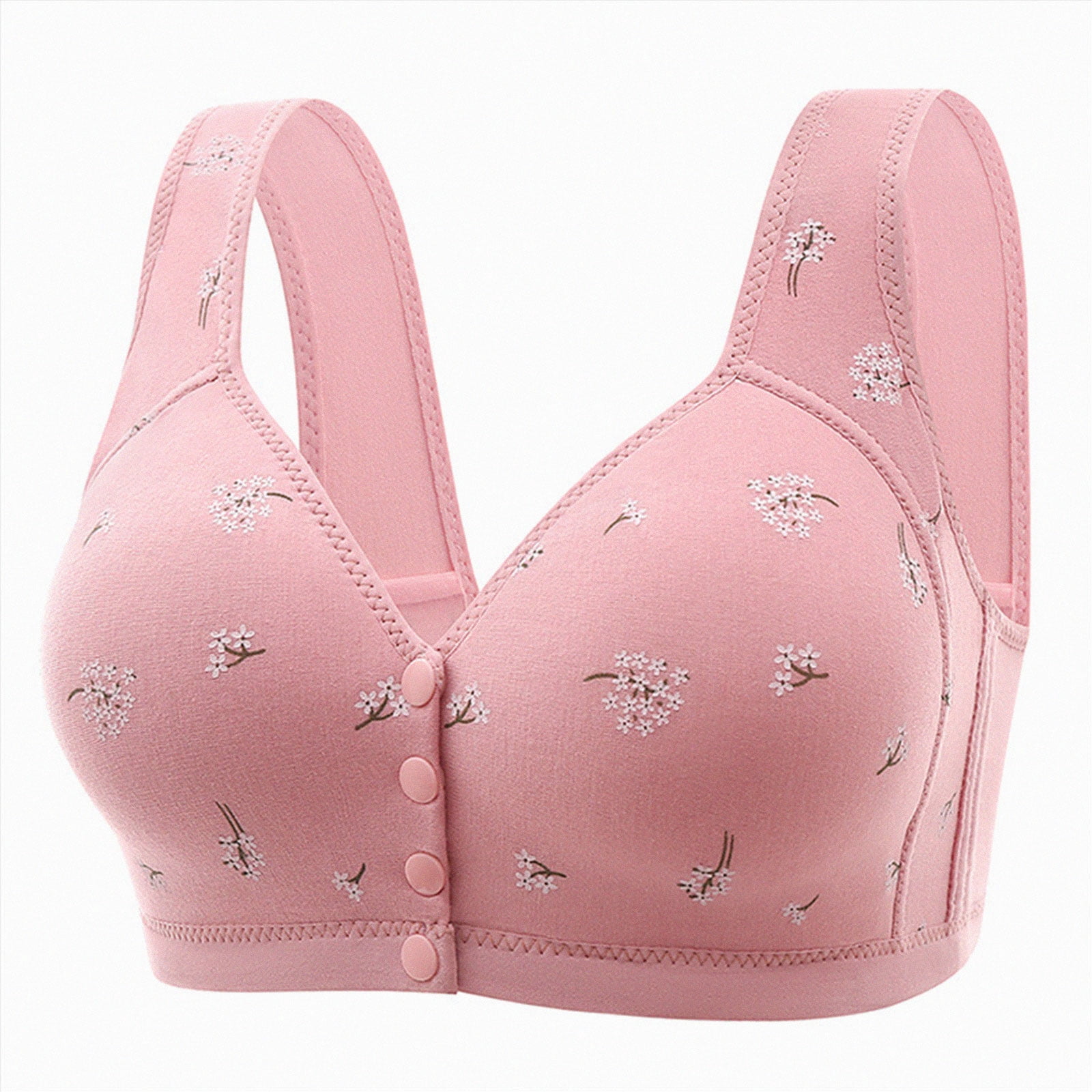 COMVALUE Bras Older Women Floral Size Bra Wireless Front Closure Bras ...