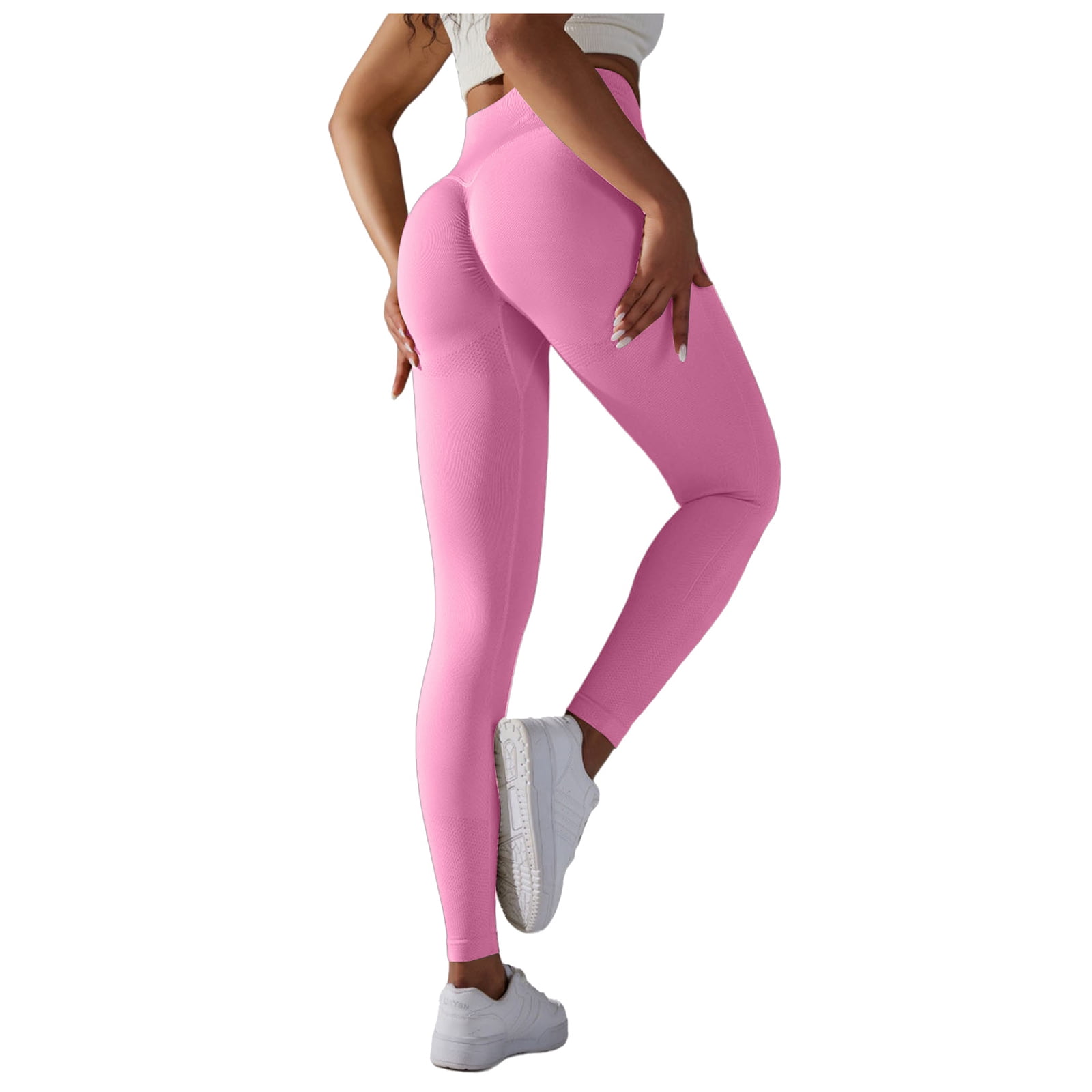 COMVALUE Butt Leggings for Women Mid Waist Gym Workout Legging Tummy ...