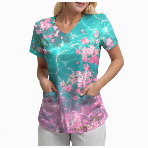COMVALUE Comfortable Slim Fit Plus Size Medical Workwear Top with ...