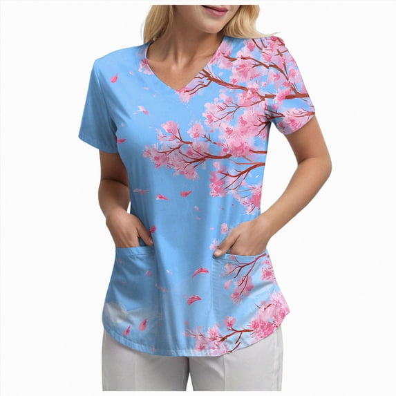 COMVALUE Comfortable Slim Fit Plus Size Medical Workwear Top with ...