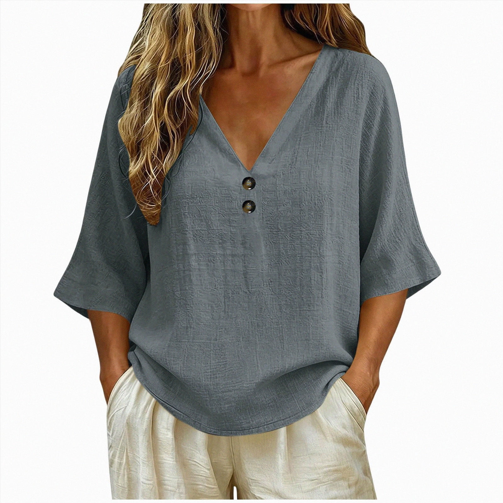 COMVALUE Cotton Tops Women 2026 Summer Casual Size Short Sleeve Gauze ...