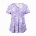 COMVALUE Cozy Fit Plus Size Scrub Shirts Medical Uniforms Tops Print ...