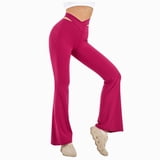 COMVALUE Flare , Crossover Yoga Pants with Tummy Control, High-Waisted ...