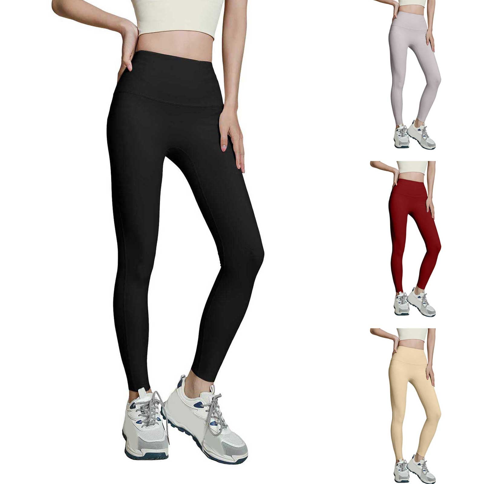 COMVALUE Leggings for Women, High Waisted Leggings Buttery Soft Non See ...