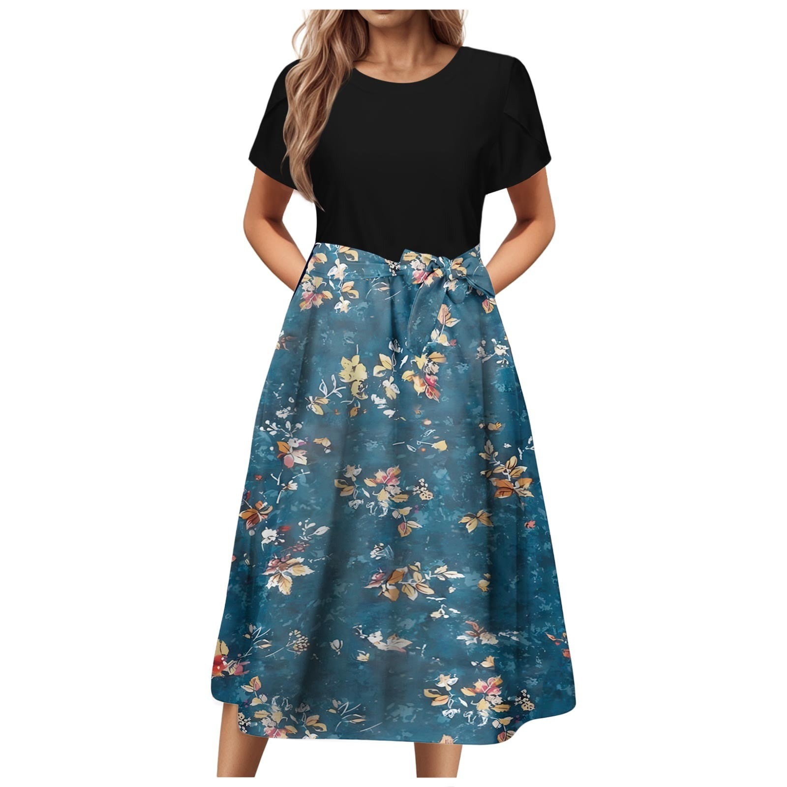 COMVALUE Long Sleeve Dresses for Women Fall Winter Casual Flowy A-Line ...