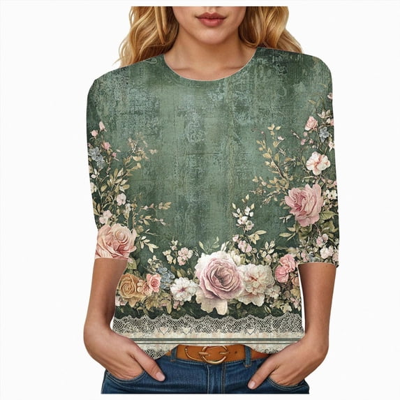 COMVALUE Long Sleeve T Shirts for Women Dressy Casual - Crew Neck Fall ...
