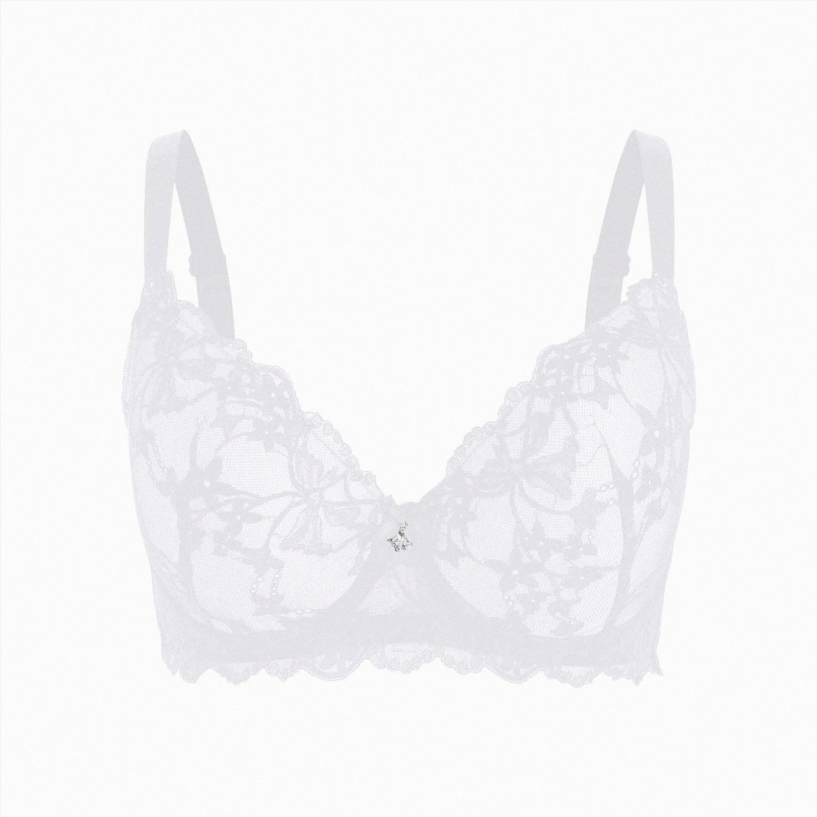 COMVALUE Sexy Scallop Sheer Unlined No Padding Demi Underwire Push Up ...