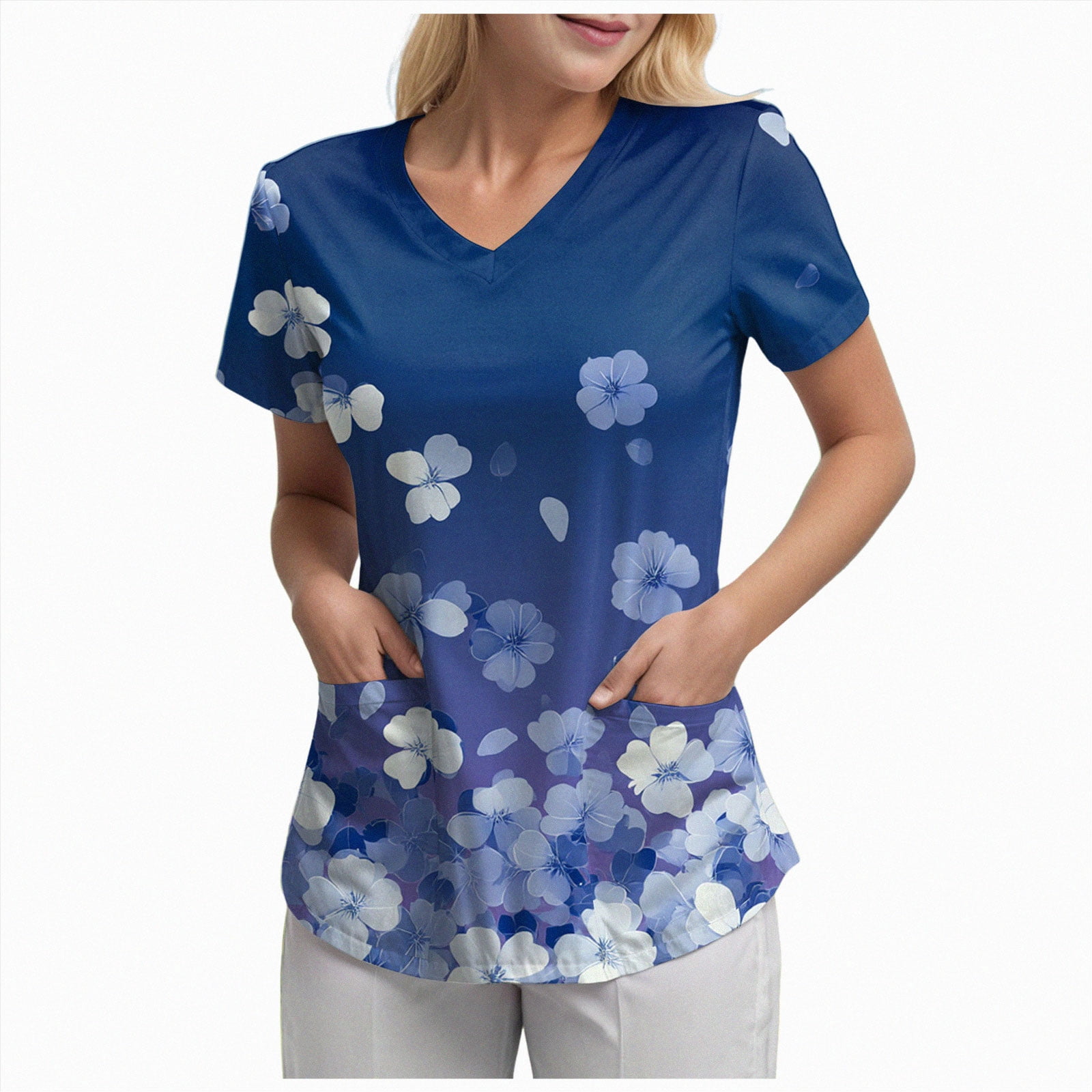 COMVALUE Size Scrubs Women Stretch Holiday Printed Scrubs Medical ...