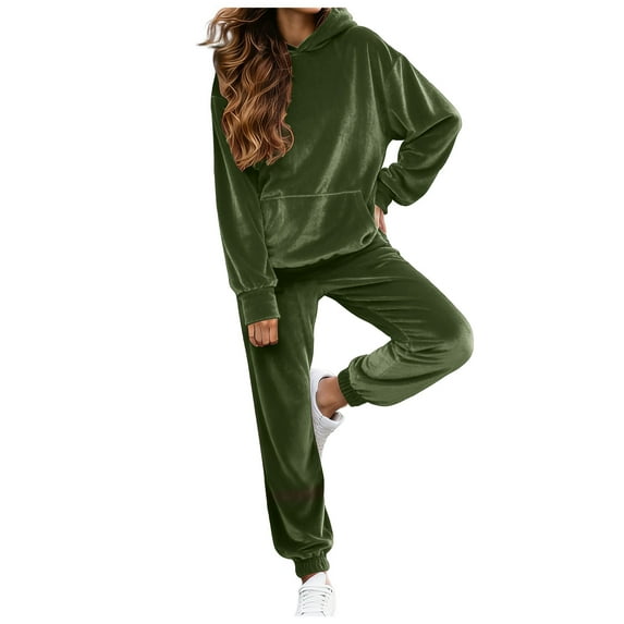 COMVALUE Velour Lounge Sets for Women 2 Piece Velvet Tracksuits Jogging ...