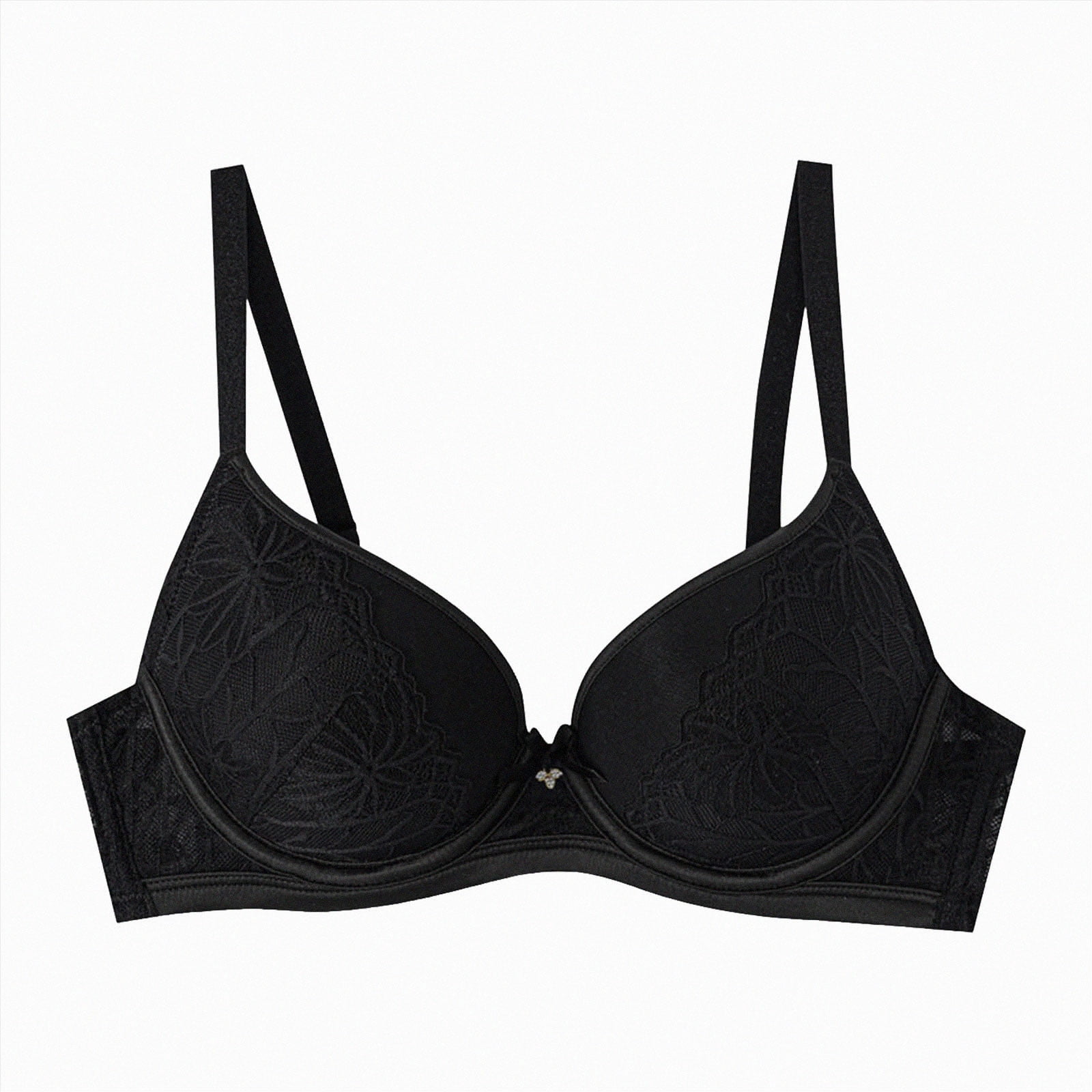 COMVALUE Woman's Lace Push-up Bra (Black, 75C) - Walmart.com