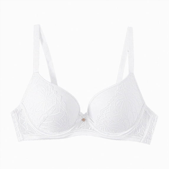 COMVALUE Woman's Lace Push-up Bra (White, 90C) - Walmart.com