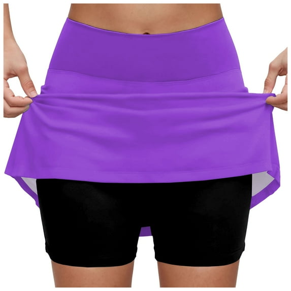 COMVALUE Women Athletic Skorts Hight Waist Tummy Control Tennis Yoga ...