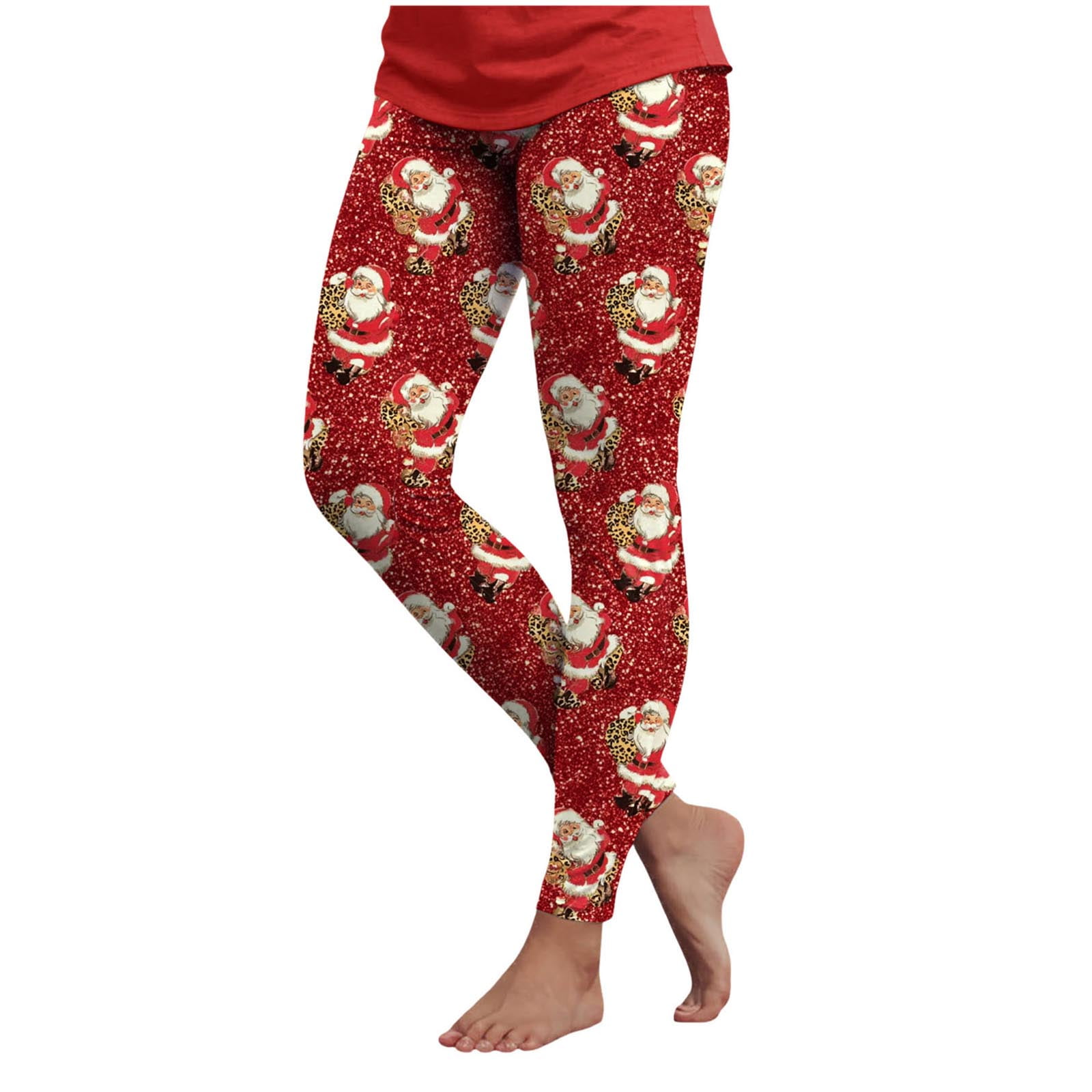 COMVALUE Women High Waisted Tummy Control Butt Lifting Printed Winter ...