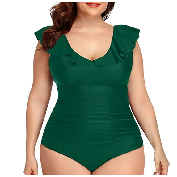 COMVALUE Women Plus Size One Piece Swimsuits - Tummy Control Retro ...