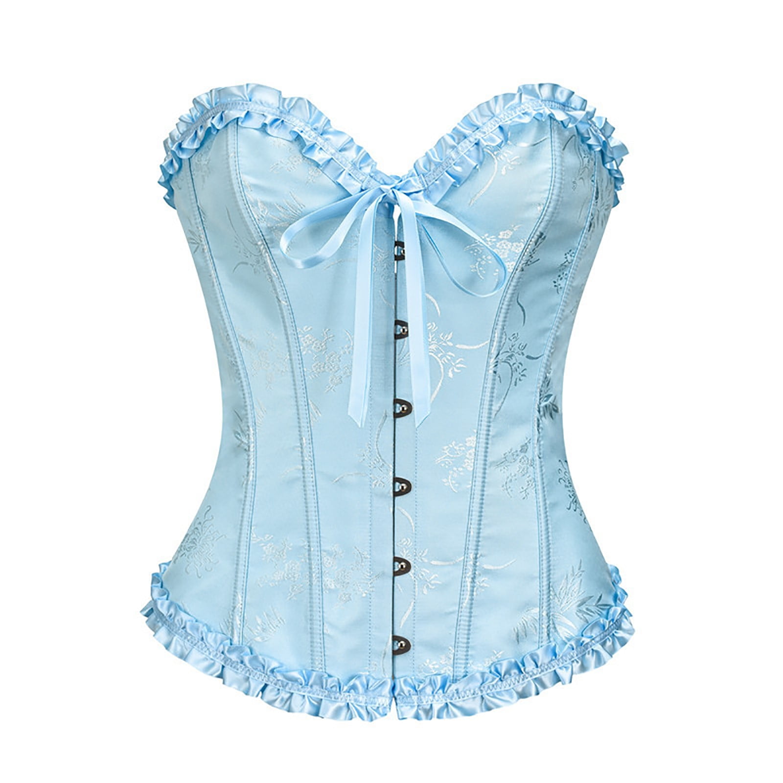COMVALUE Women Renaissance Floral Lace up Boned Overbust Corset Bustier ...