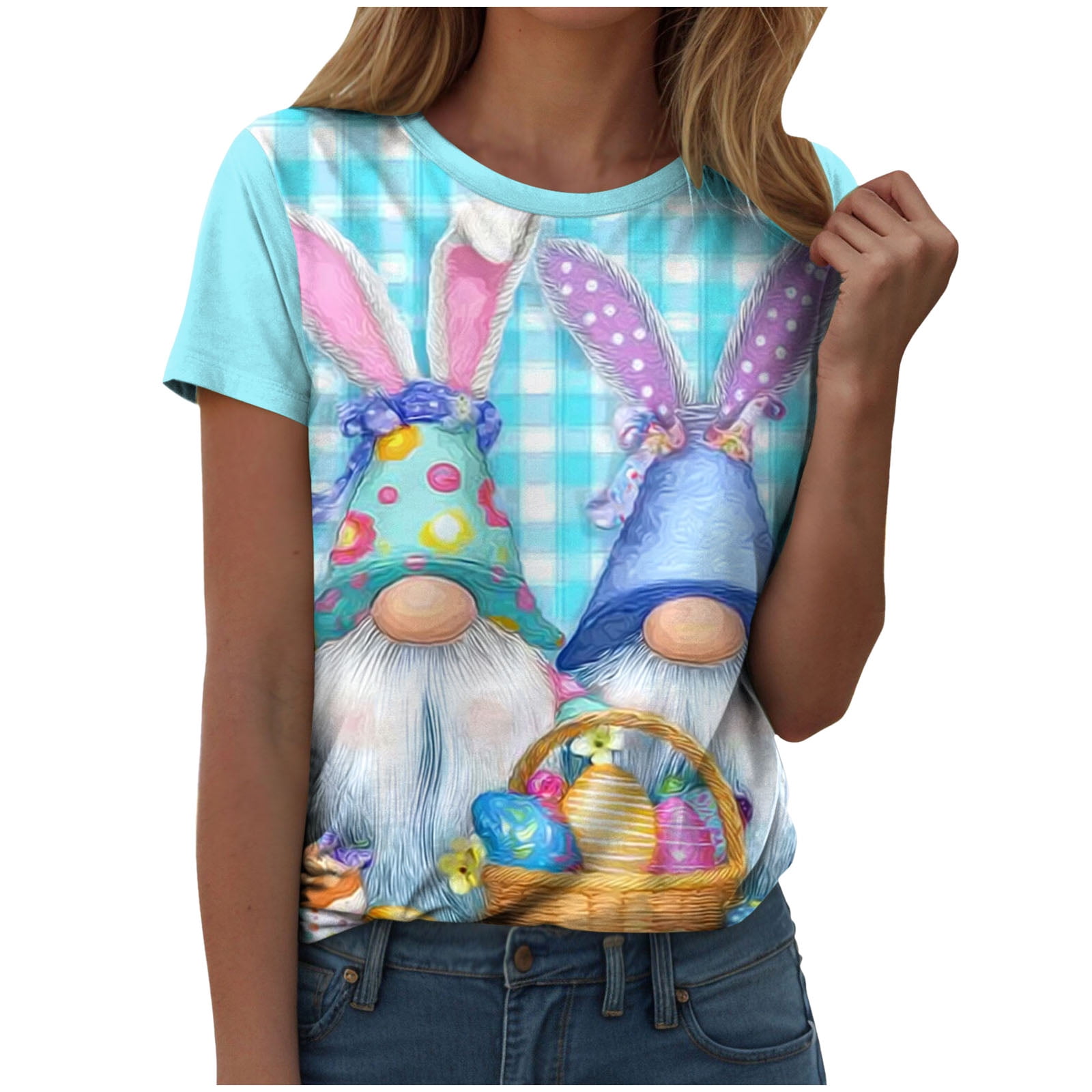 COMVALUE Women Shirts 2026 Cute Rabbit Bunny Pullovers Tunic Blouse ...