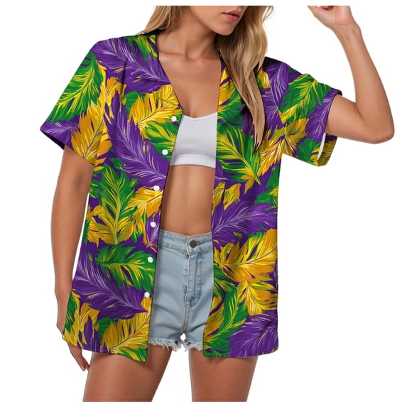 COMVALUE Women Street Carnival Themed Masks Graphic Tees Beach Vacation ...