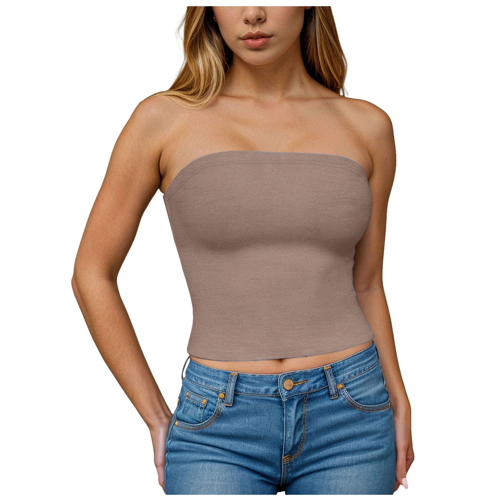 COMVALUE Women Tube Tops Strapless Going Out Crop Top 2026 Spring ...