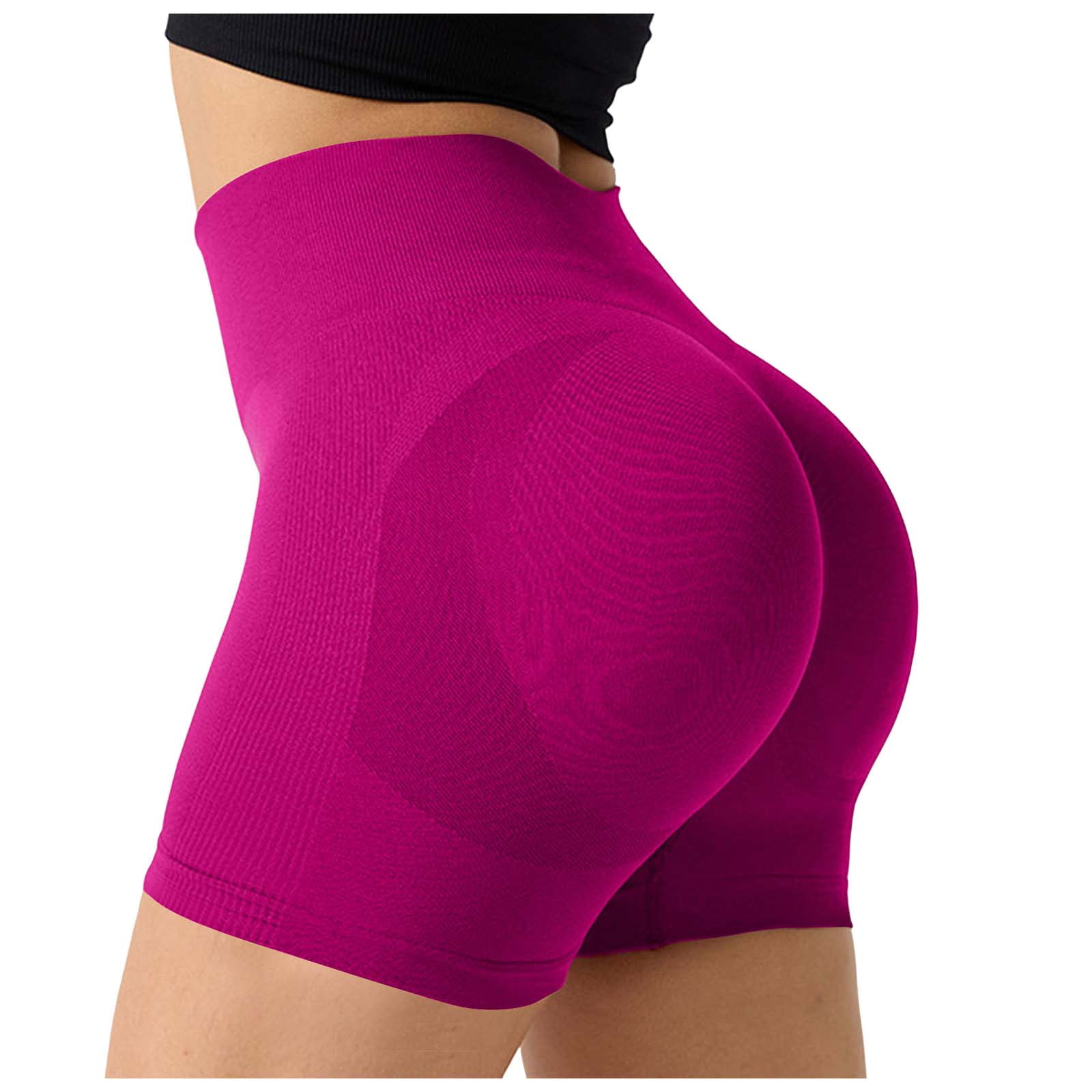 COMVALUE Women Workout Impact Shorts 4.5 Scrunch Lifting Tummy Control ...