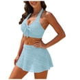 COMVALUE Women's 2026 Halter Tankini Swimsuits Summer Bow Lace High ...